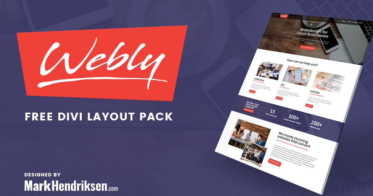 Free Divi Layout Pack For Web Designers | Markhendriksen.com