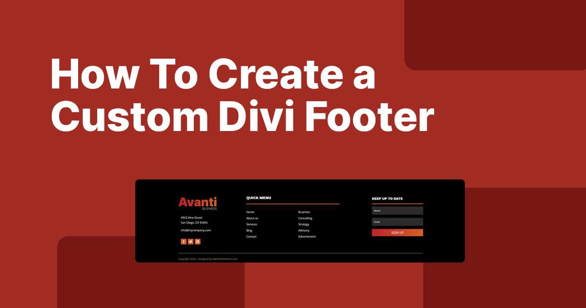 How to create a custom Divi footer | Markhendriksen.com