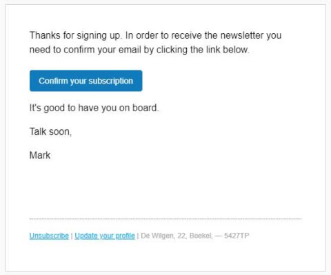 Confirm Subscription - Mark Hendriksen