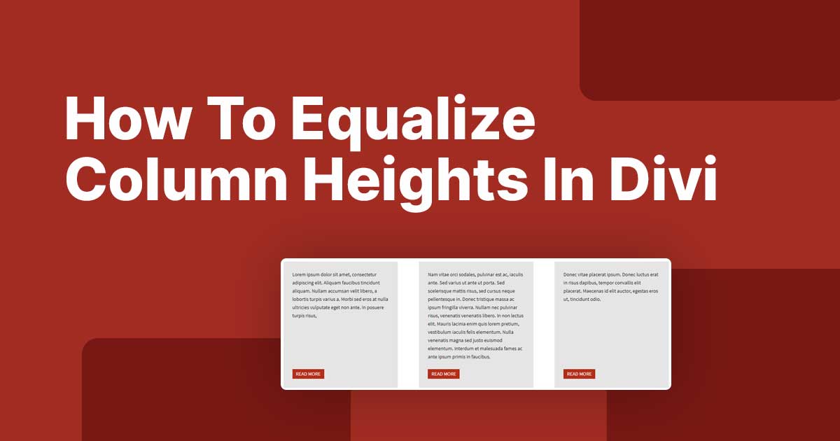 Divi Equalize Column Heights | MarkHendriksen.com