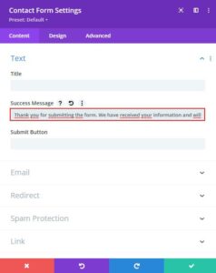 How to Style the Divi Contact Form Success Message