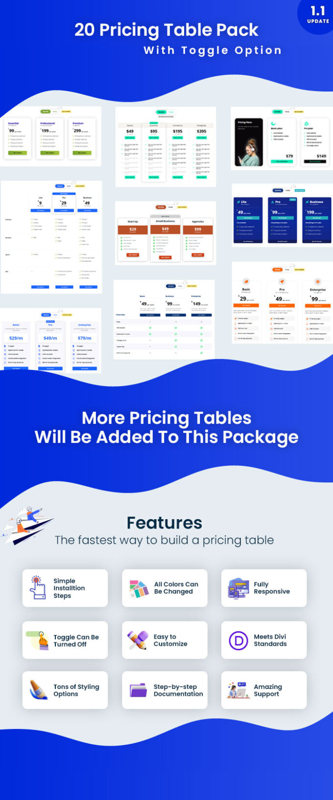 Divi Pricing Table Pack With Toggle | MarkHendriksen.com